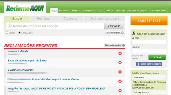 Site Reclame aqui - Blog da Big Solutions