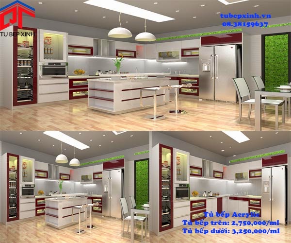 Tủ bếp, tu bep thương hiệu Tủ Bếp Xinh sản xuất thiết kế hàng đầu