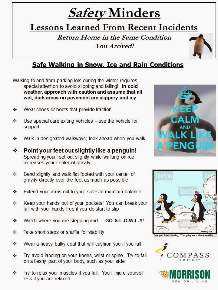 Be The Benchmark: Weekly Safety Tip: Walk like a penguin