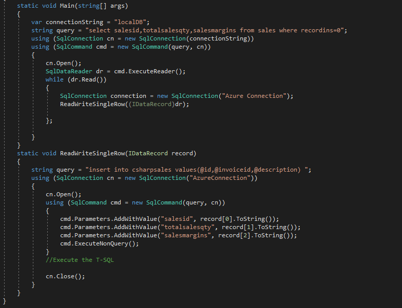 Load Data into Azure DW using C# in an SSIS script task