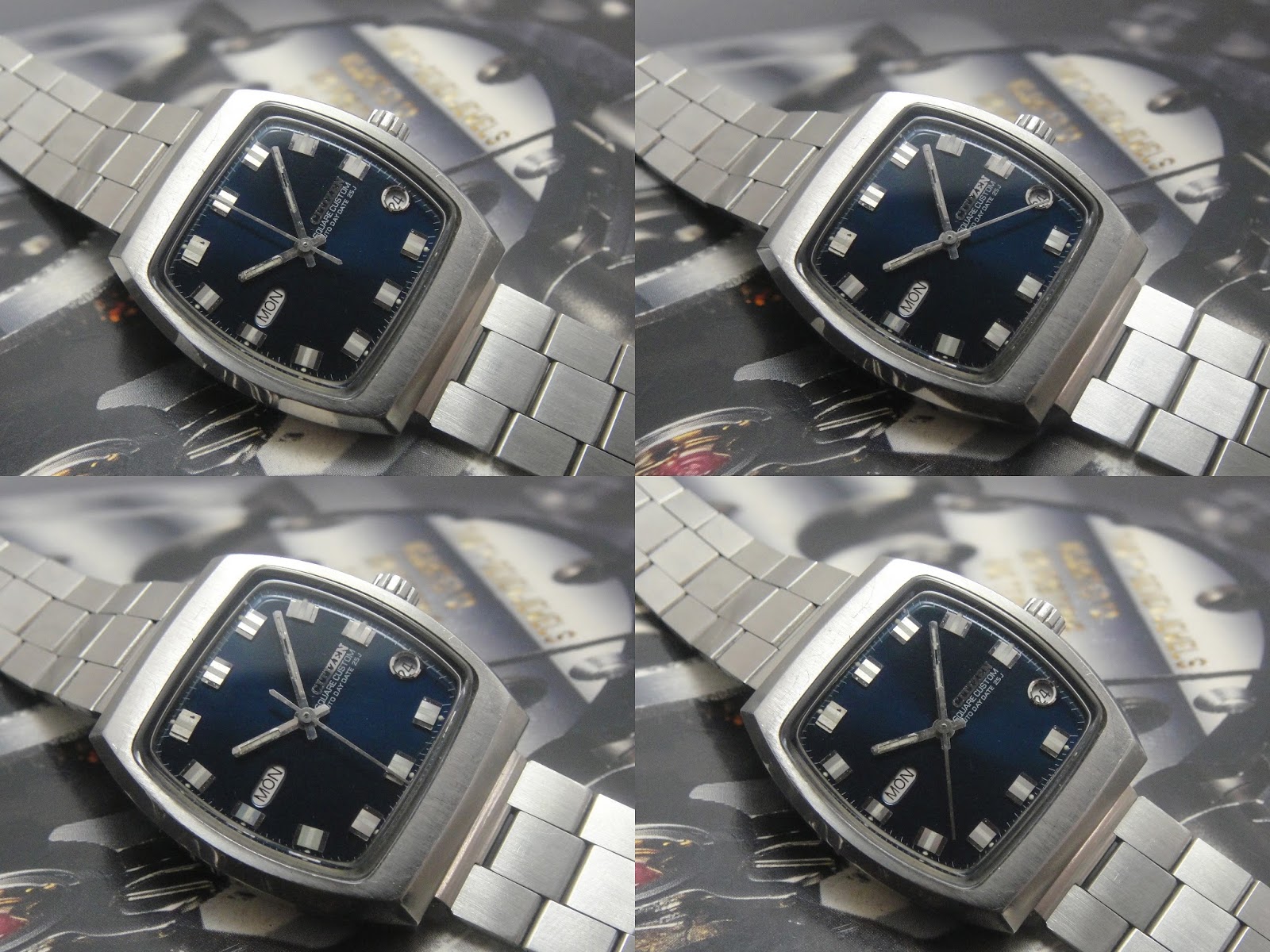 Antique Watch Bar: CITIZEN SQUARE CUSTOM AUTO DAY DATE 25 JEWELS CTZ95 ...