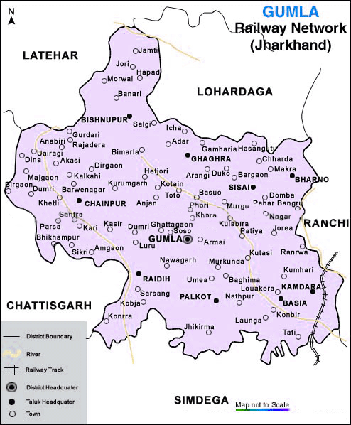 Rail-Map-india: Gumla railways map