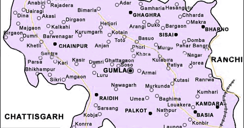 Rail-Map-india: Gumla railways map