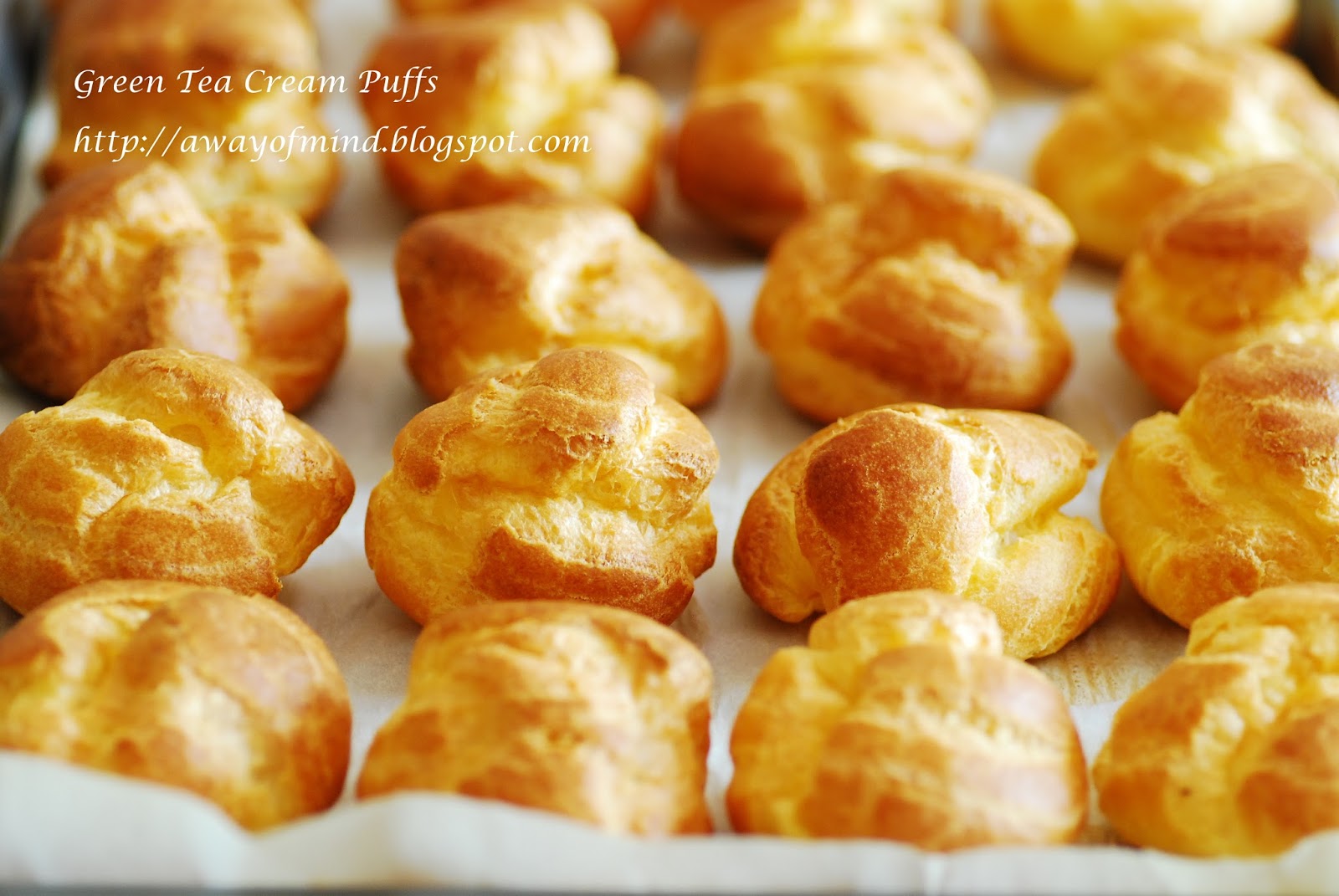 Awayofmind Bakery House: Green Tea Cream Puffs 绿茶泡芙