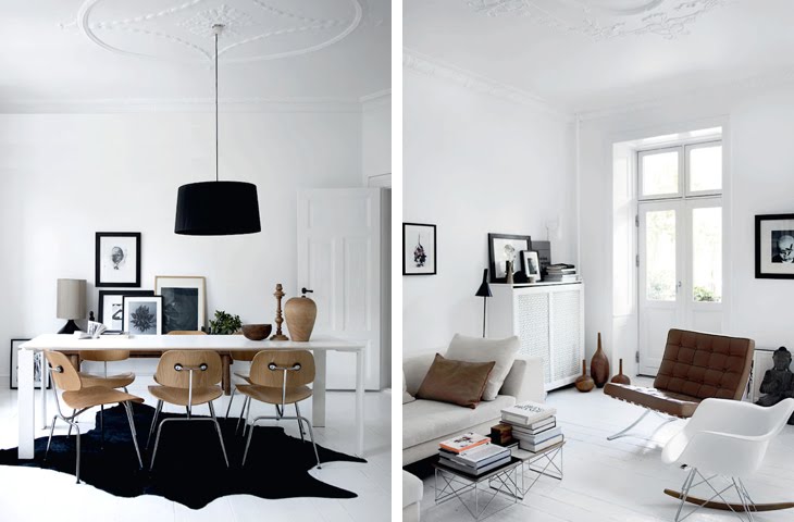 Mustan ja valkoisen yllättävä kaveri - Modernisti kodikas