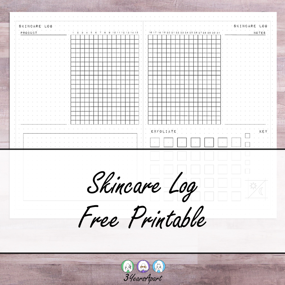 Skincare Log Free Printable | Bullet Journal, Traveler's Notebook ...