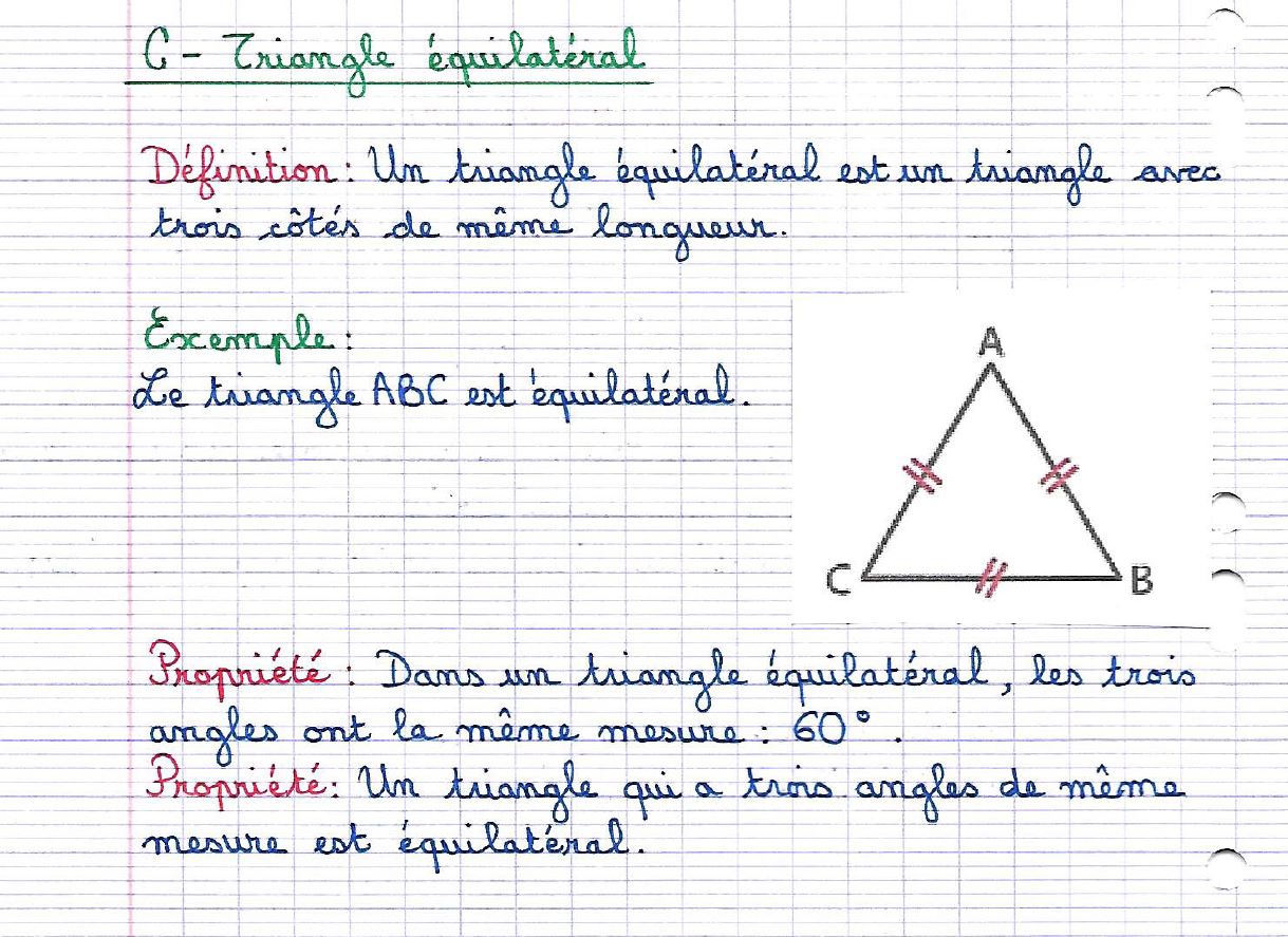 Mathématiques cinquième (collège Chérioux 94): Chapitre 2 : Triangles
