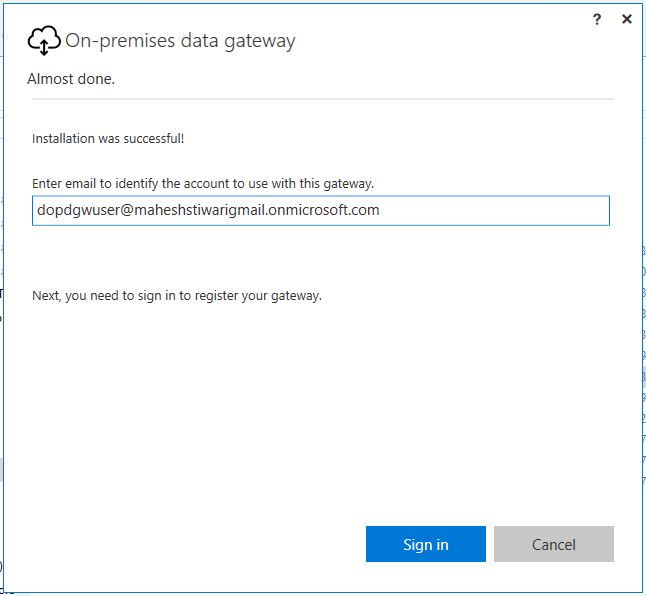 Installing and Configuring On Premises Data Gateway - By adding user to Active Directory