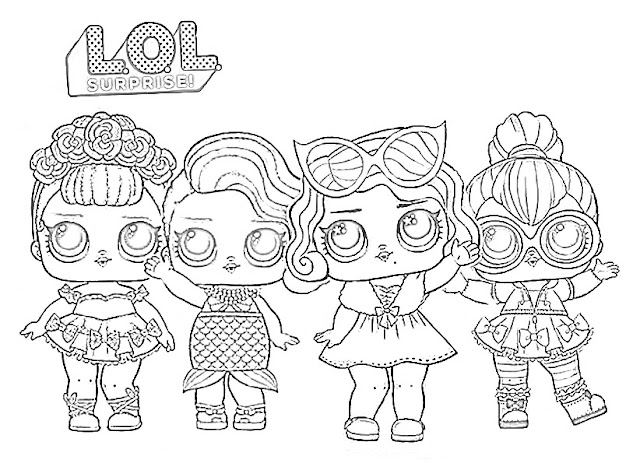 Gambar mewarnai LOL Surprise | Printable LOL | Gambar Hitam Putih | Iqna