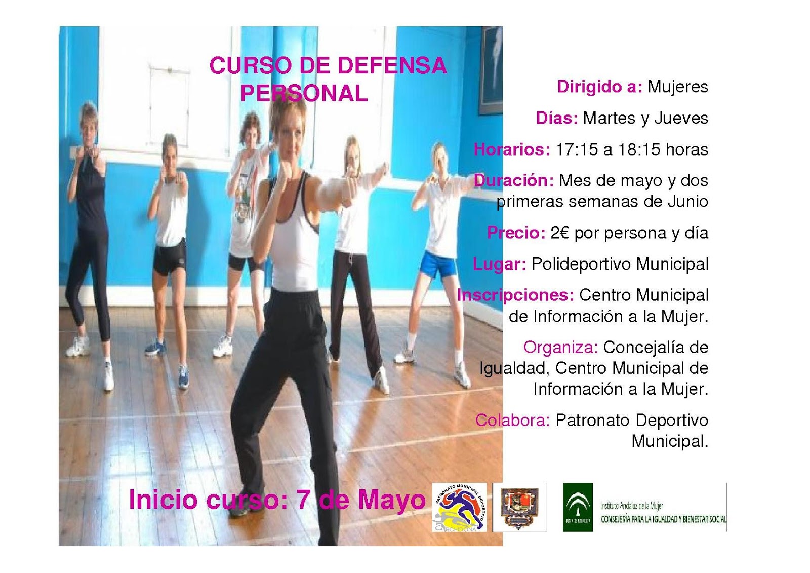 Área de Deportes del Ayuntamiento de Archidona: CURSO DEFENSA PERSONAL