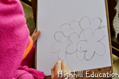 Highhill Homeschool: Drawing Flowers like Georgia O'Keeffe