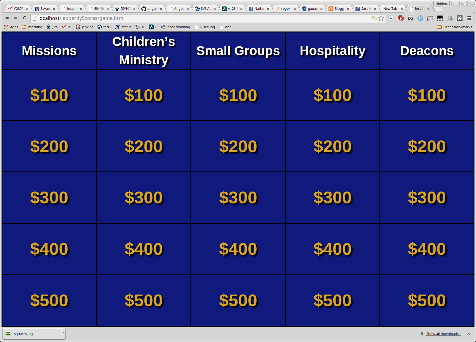 Nathan's Development Blog: Jeopardy