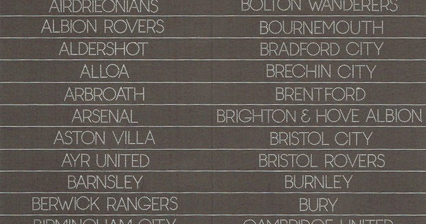 Football Cartophilic Info Exchange: Subbuteo - Subbuteo Team Sheets