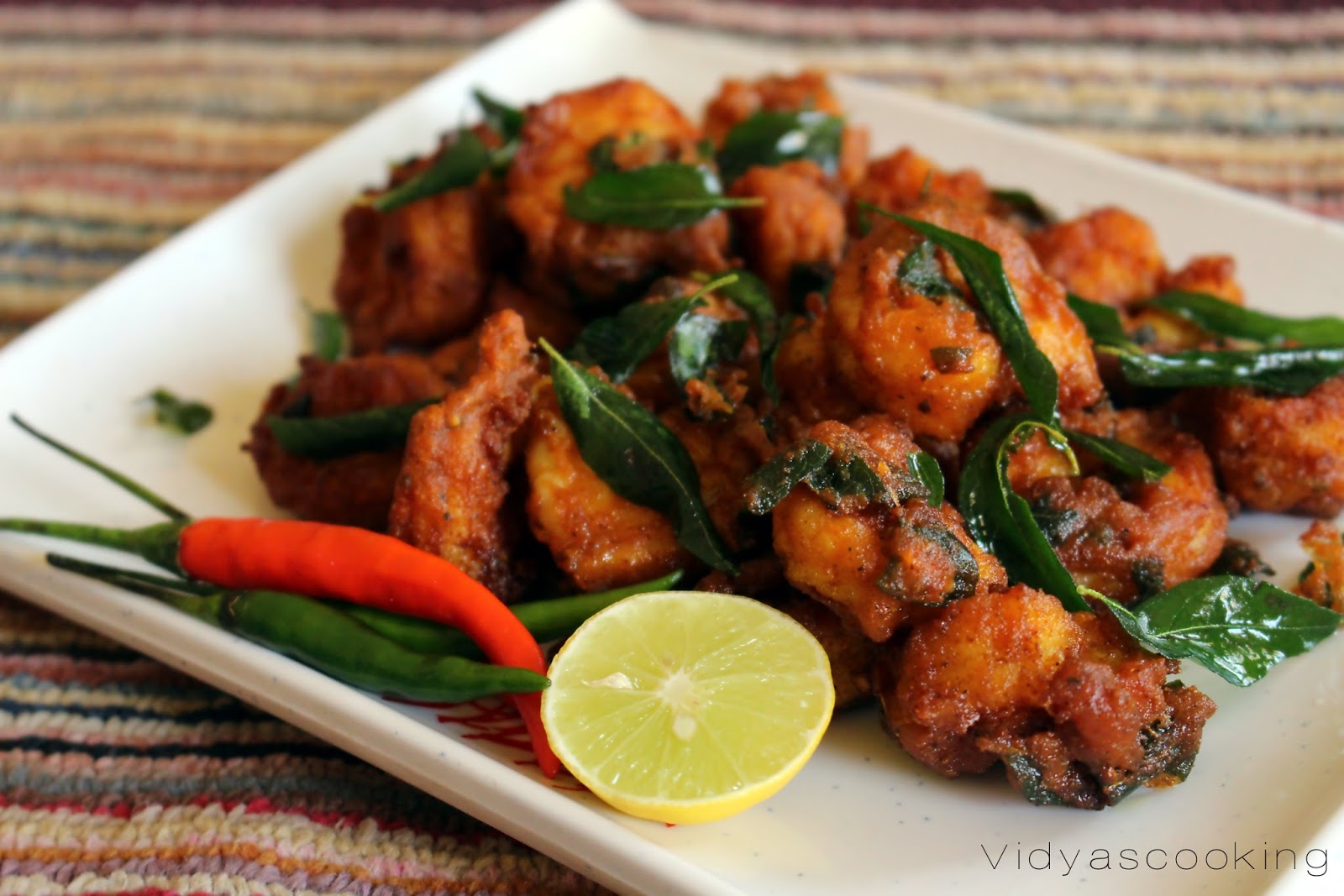 Crunchy Karuvepilla Eral (Curry Leaf Fried Prawns)