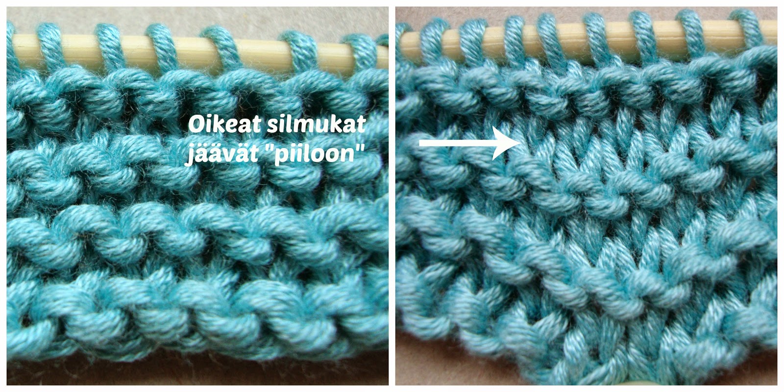 Keksin ja tein: Neulontakoulu 3: oikea silmukka
