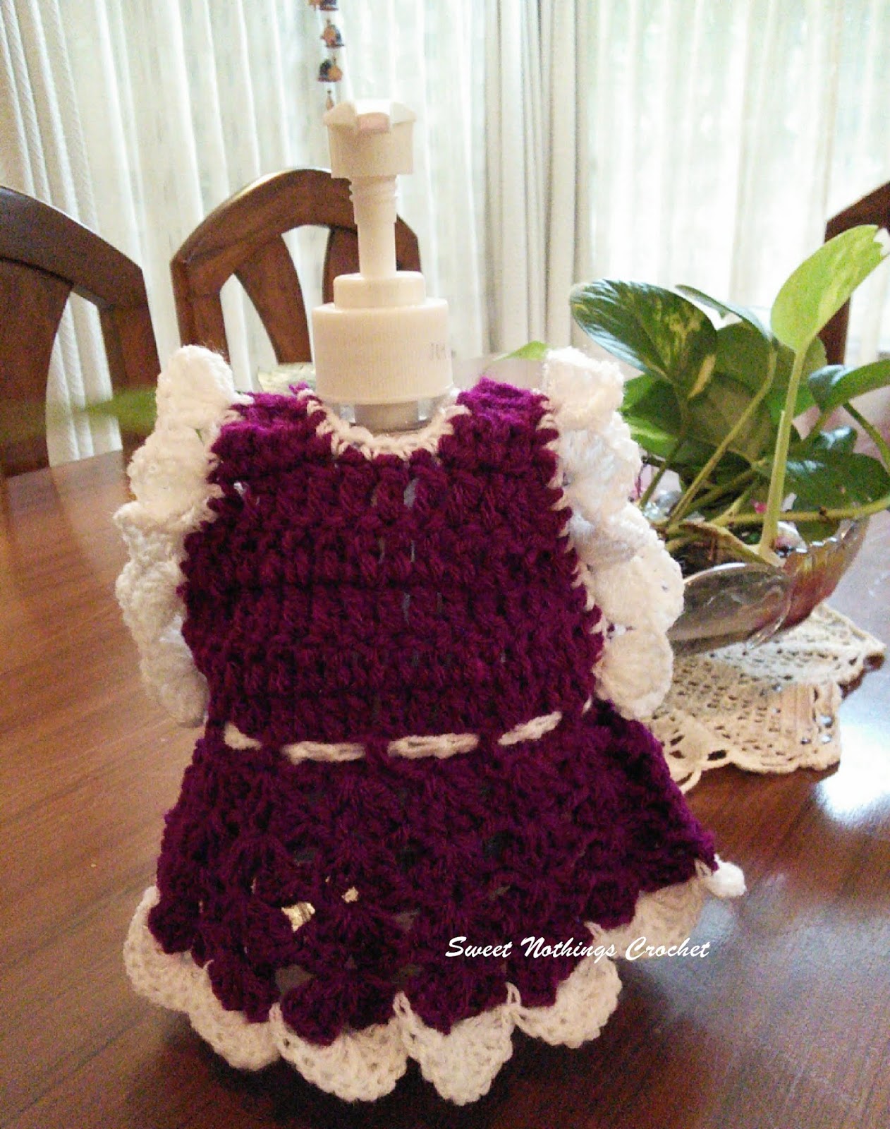 Sweet Nothings Crochet: SOAP DISPENSER COVER 6 : FRILLY MAGYAR SLEEVED ...