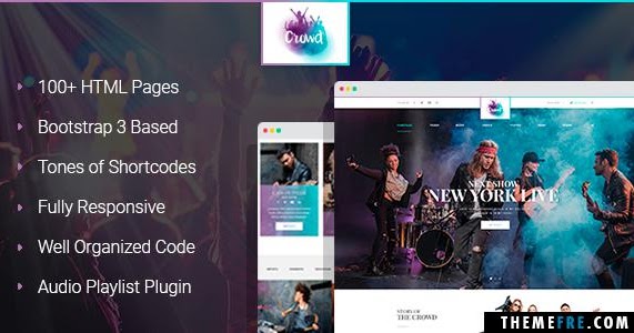 Matthew Wibowo TheCrowd - Rock Band Page HTML Template with Page Builder album artist audio ...