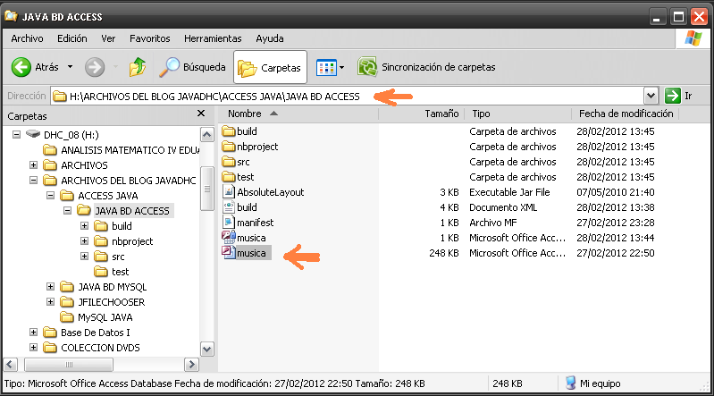 FULL CODIGOS JAVA: CONEXION JAVA CON MICROSOFT ACCESS
