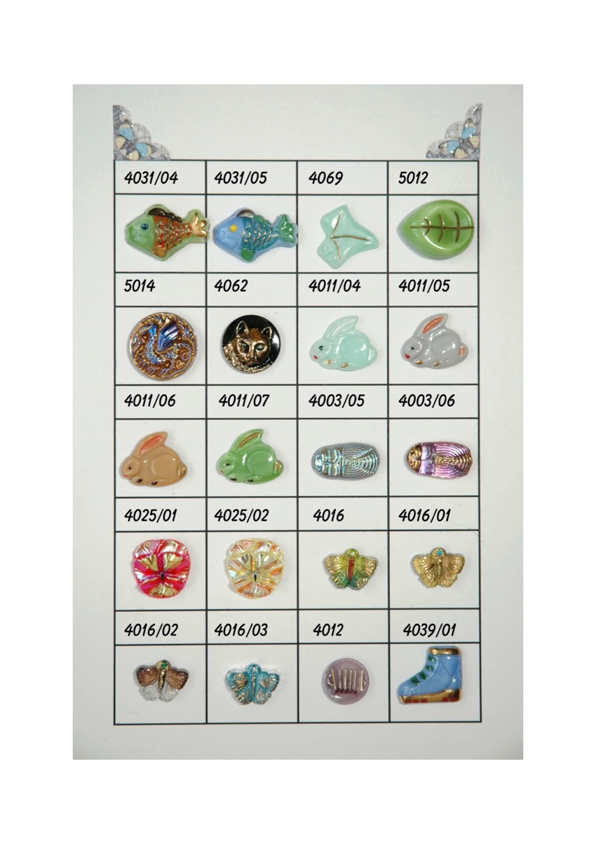 Splendid Crystals Czech Republic: Glass Buttons - Hand Painted