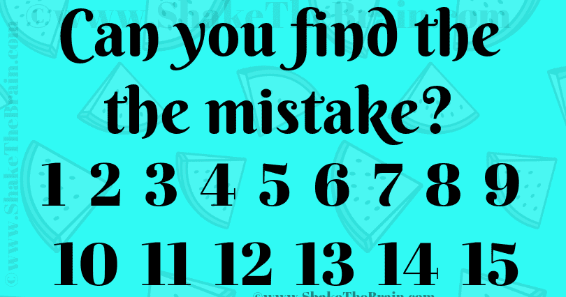 Can You Find the Mistake? 1 to 15