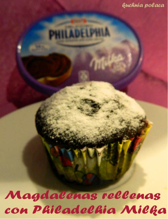 Al estilo polaco.: Magdalenas con philadelphia milka
