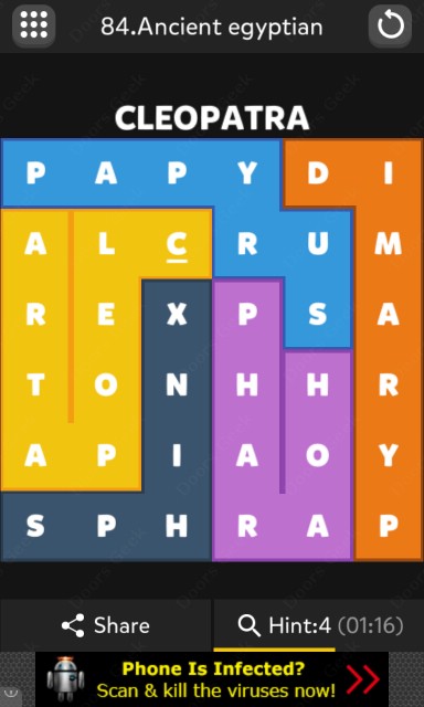 Words Block! - Level 84 (Ancient egyptian) ~ Doors Geek