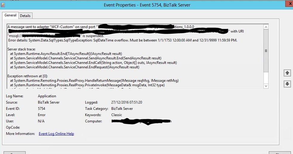 SqlDateTime Overflow. Must be between 1/1/1753 and 12/31/9999