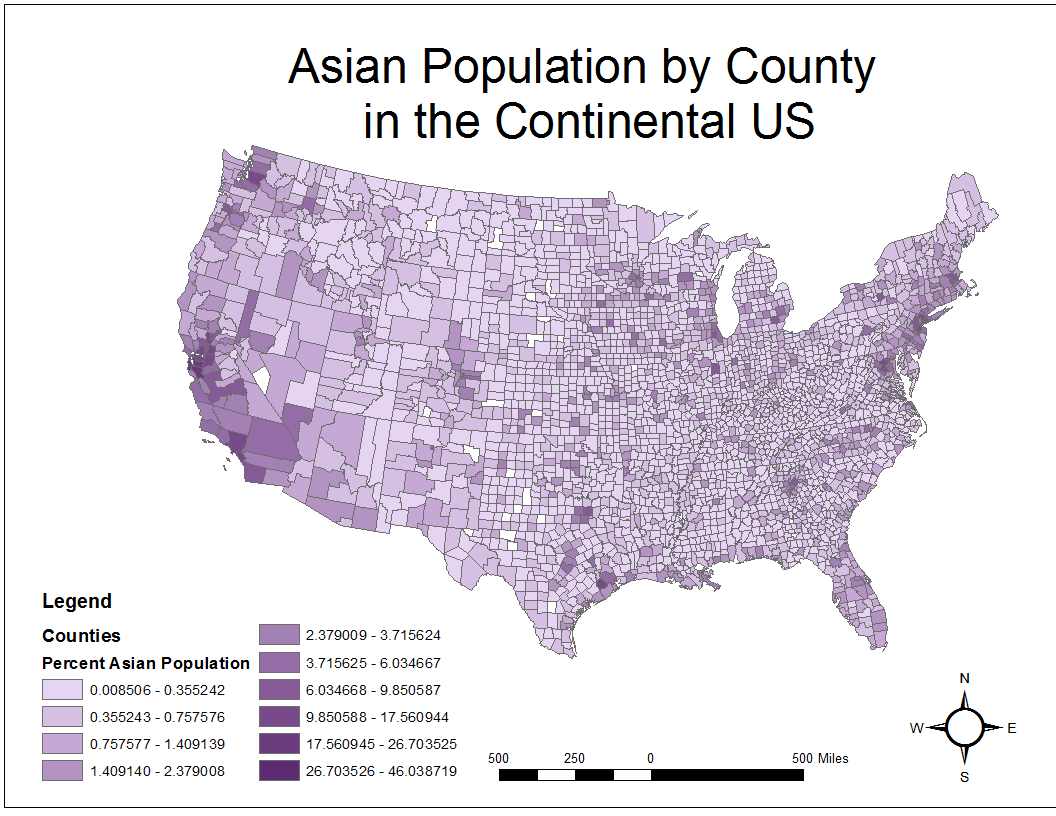 Asian Population In Us Map - United States Map
