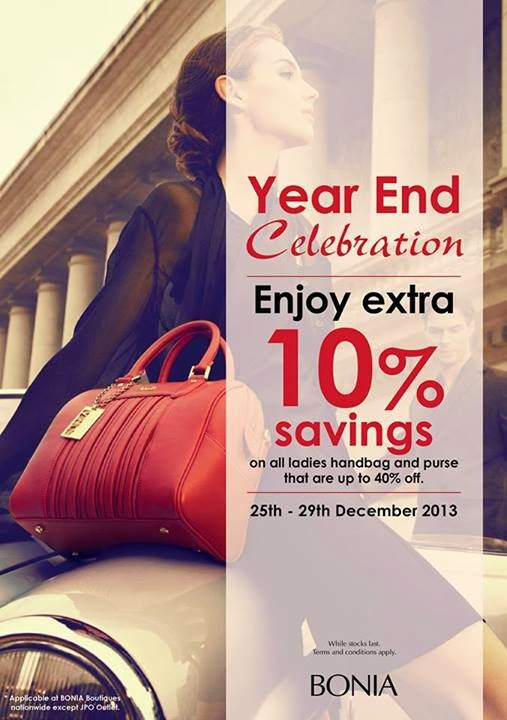 Bonia: Year End Celebration enjoy up to 40% off +additional 10% ...