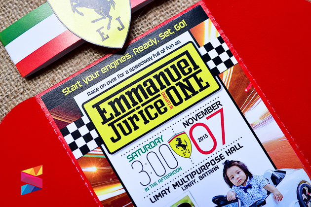 Ferrari Themed Gatefold Invitation - Stunro CreativeWorks