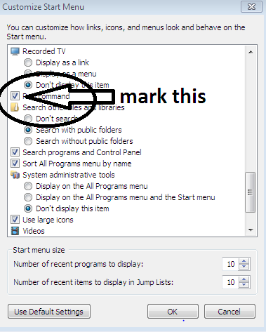 How to add run command in windows 7 start menu - LEARNING WORLD