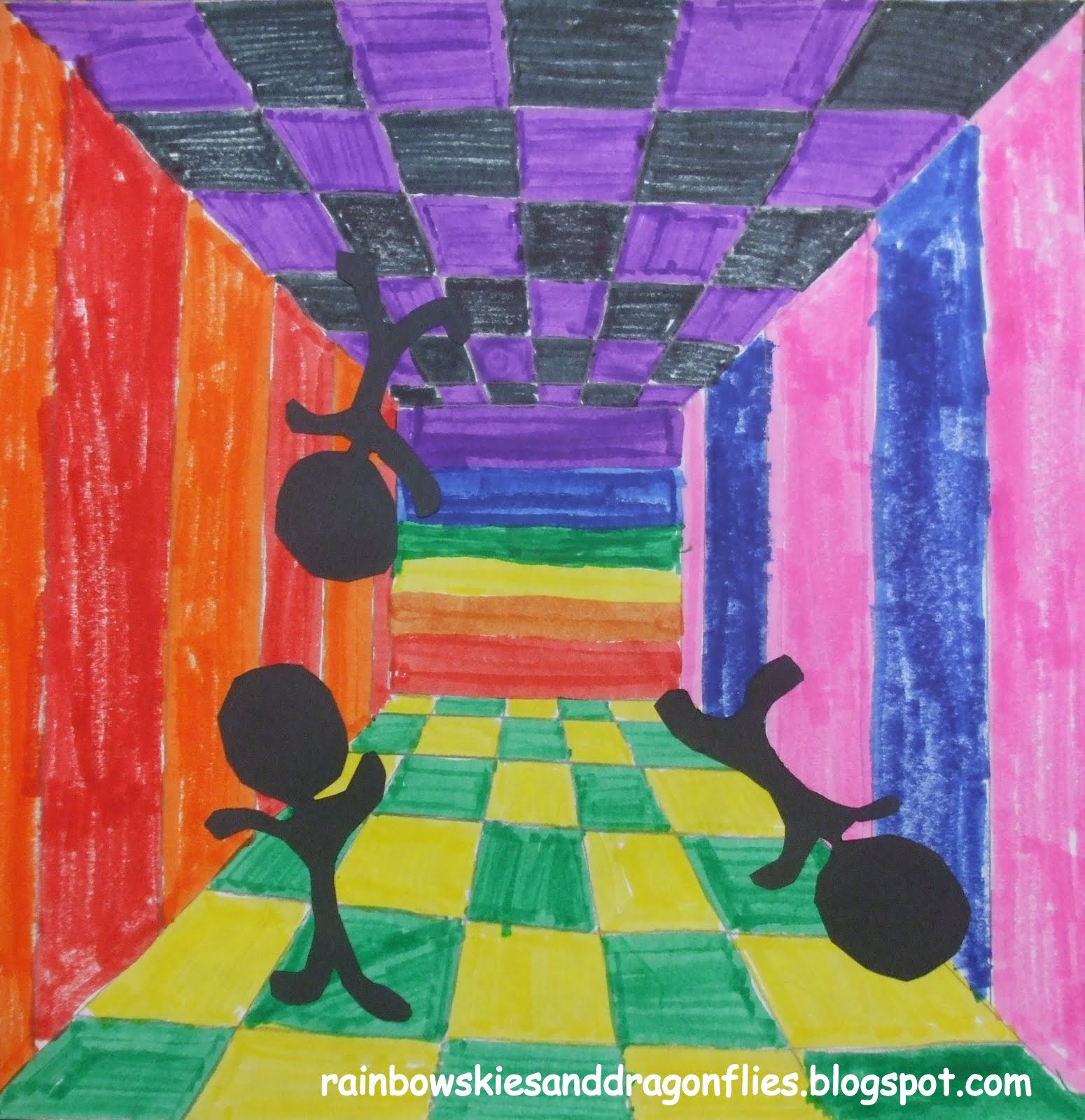Rainbow Skies & Dragonflies: 1 Point perspective and 5th Grade