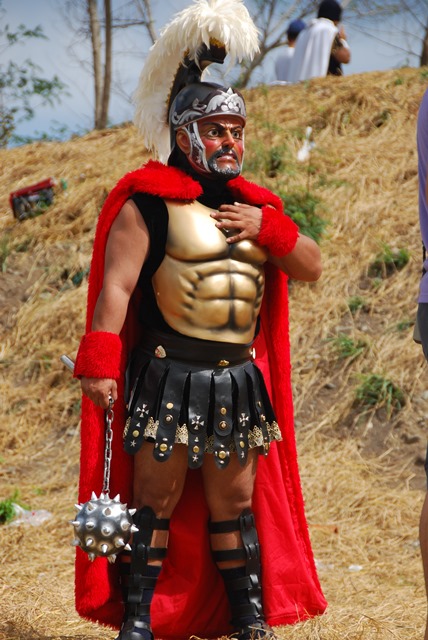 backpack boy: Good Friday Moriones Parade and Via Crusis