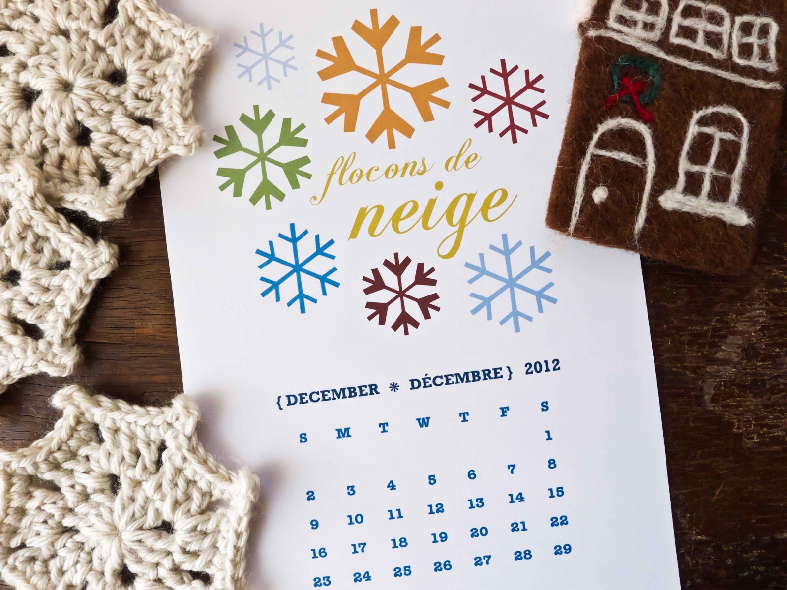 La Mémoire Vive: Printable Calendar: December | Décembre 2012