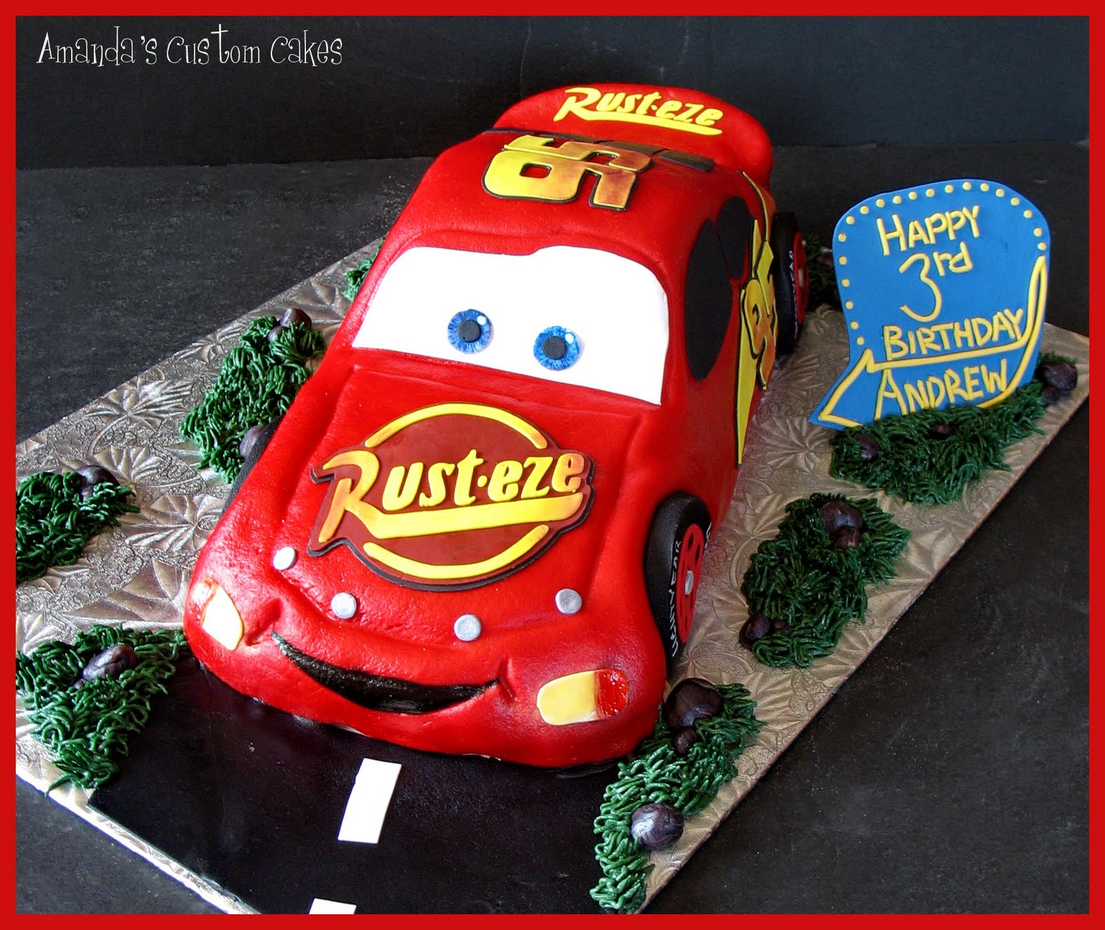 Amanda's Custom Cakes: Lightening McQueen cake