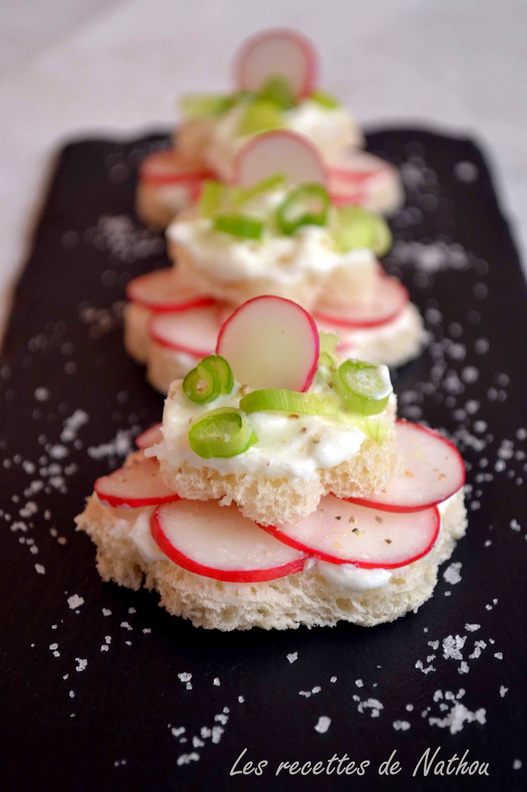 Petits toasts au fromage blanc et radis | soto