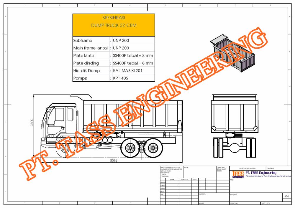 KAROSERI DUMP TRUCK | TASS ENGINEERING PT | KAROSERI DUMP TRUCK