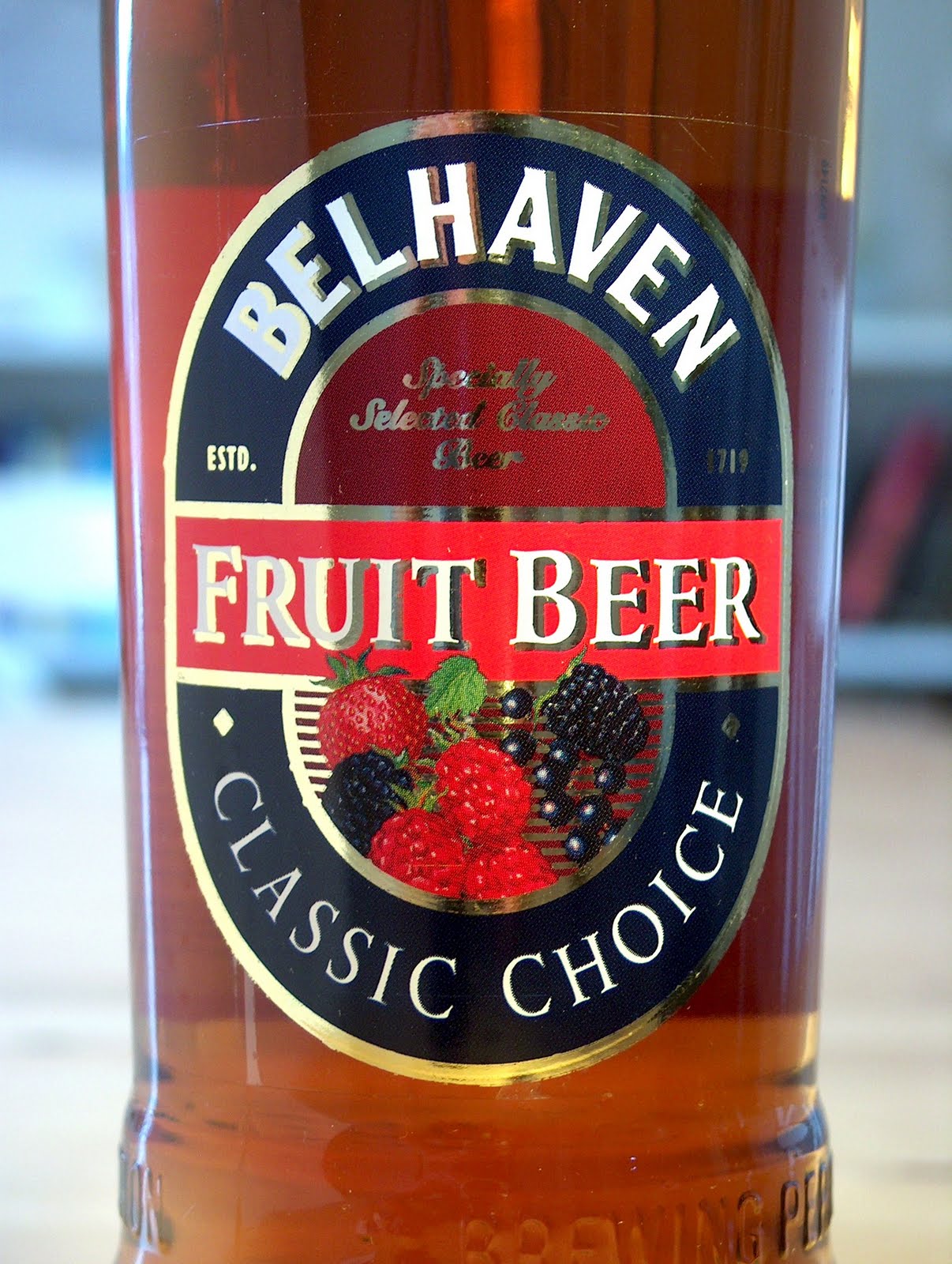 The Bottled Beer Year: Day 125, Beer 125 - Belhaven's "Fruit Beer"