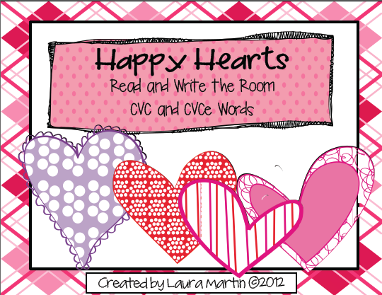 Classroom Freebies Too: Happy Hearts Read and Write the Room