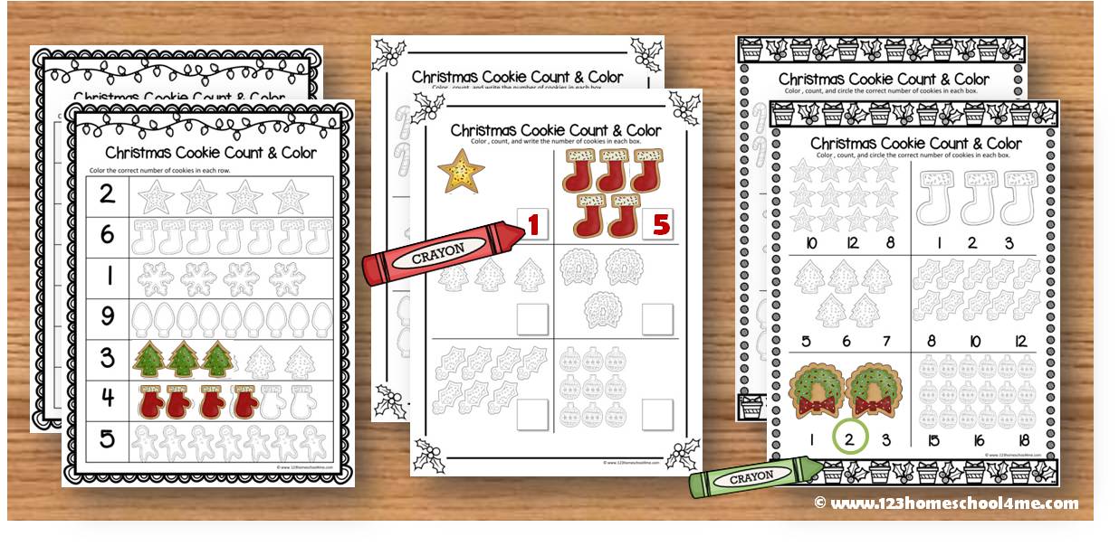 Christmas Math Worksheets For Preschool
