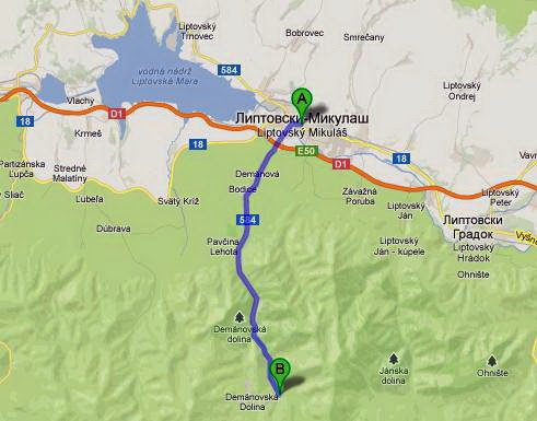 Jasná Nízke Tatry map