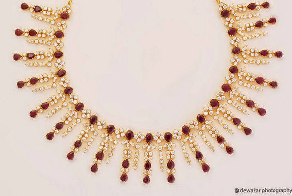 New Patterned Wide Ruby Choker - Jewellery Designs
