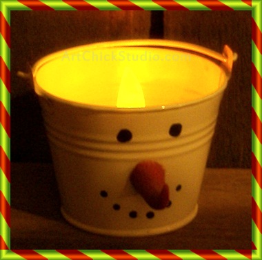 Snowman Bucket Light | Art Chick Studio