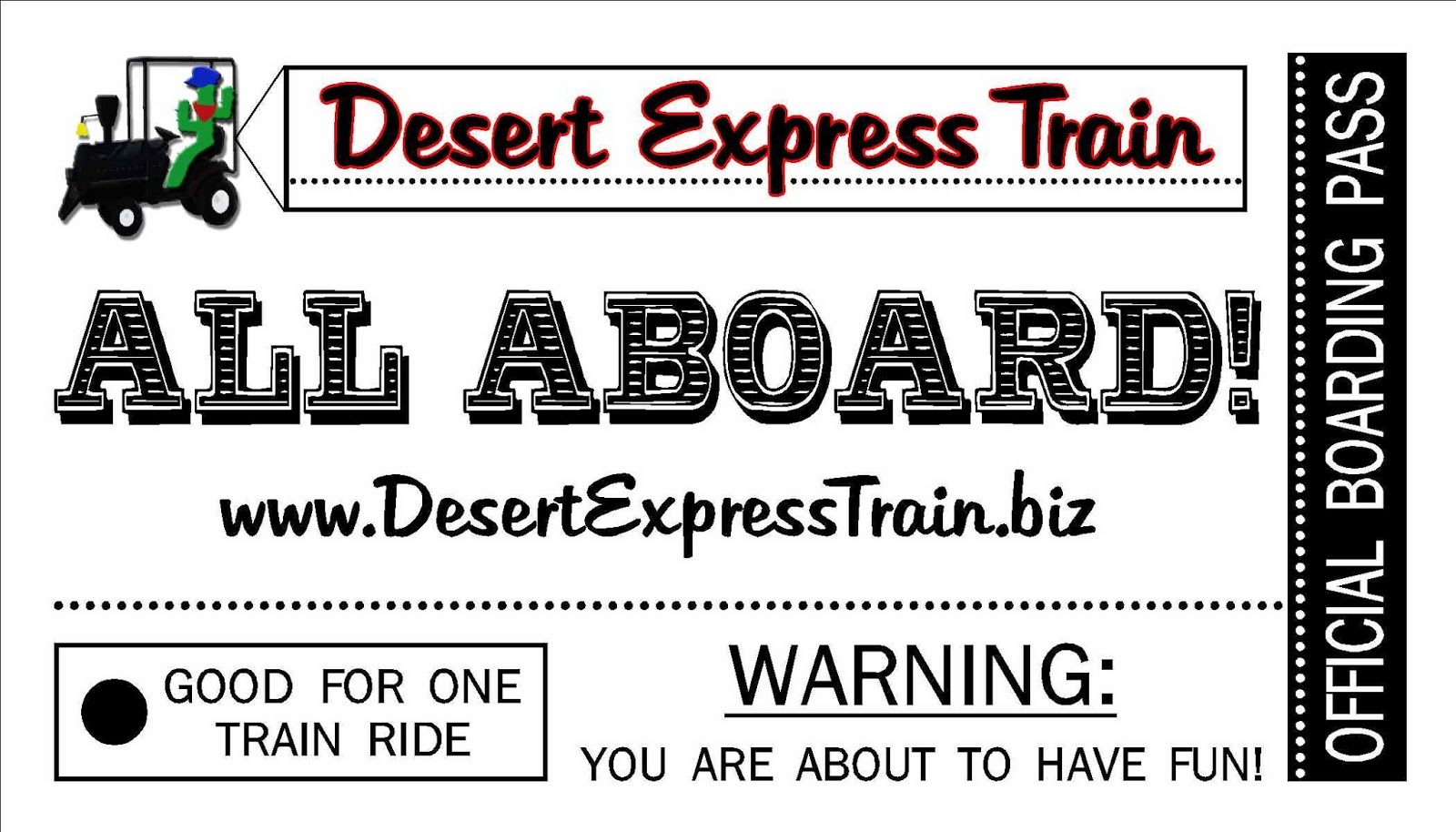 Desert Express Train: Boarding Passes