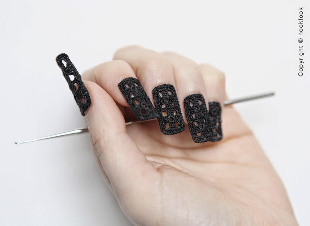 Nail Art au crochet : Black - HOOKLOOK. Méli-mélo d'idées en laine et ...
