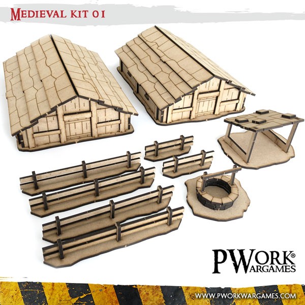 Wargame News and Terrain: Pwork: New MDF Fantasy Scenery - Medieval Kit ...