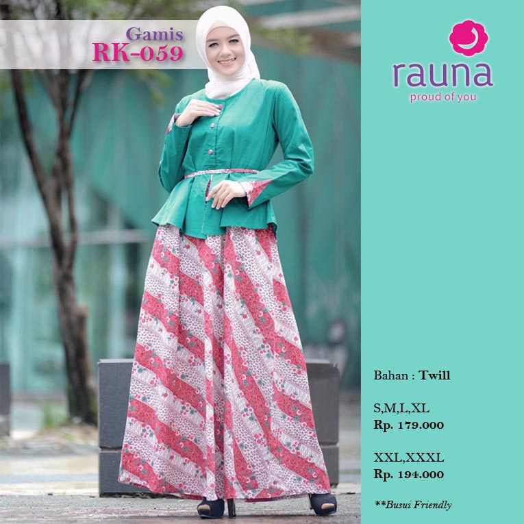 KOLEKSI GAMIS MUSLIMAH TERBARU RAUNA RK 59
