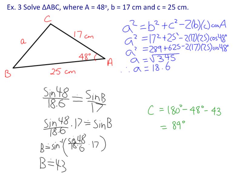 M^3 (Making Math Meaningful): MPM2D - Day 73: Cosine Law (day 2)
