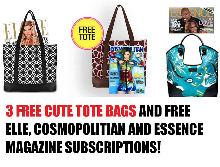 3 Free Cute Tote Bags! + Free Cosmopolitian Magazine Subscription (Also ...