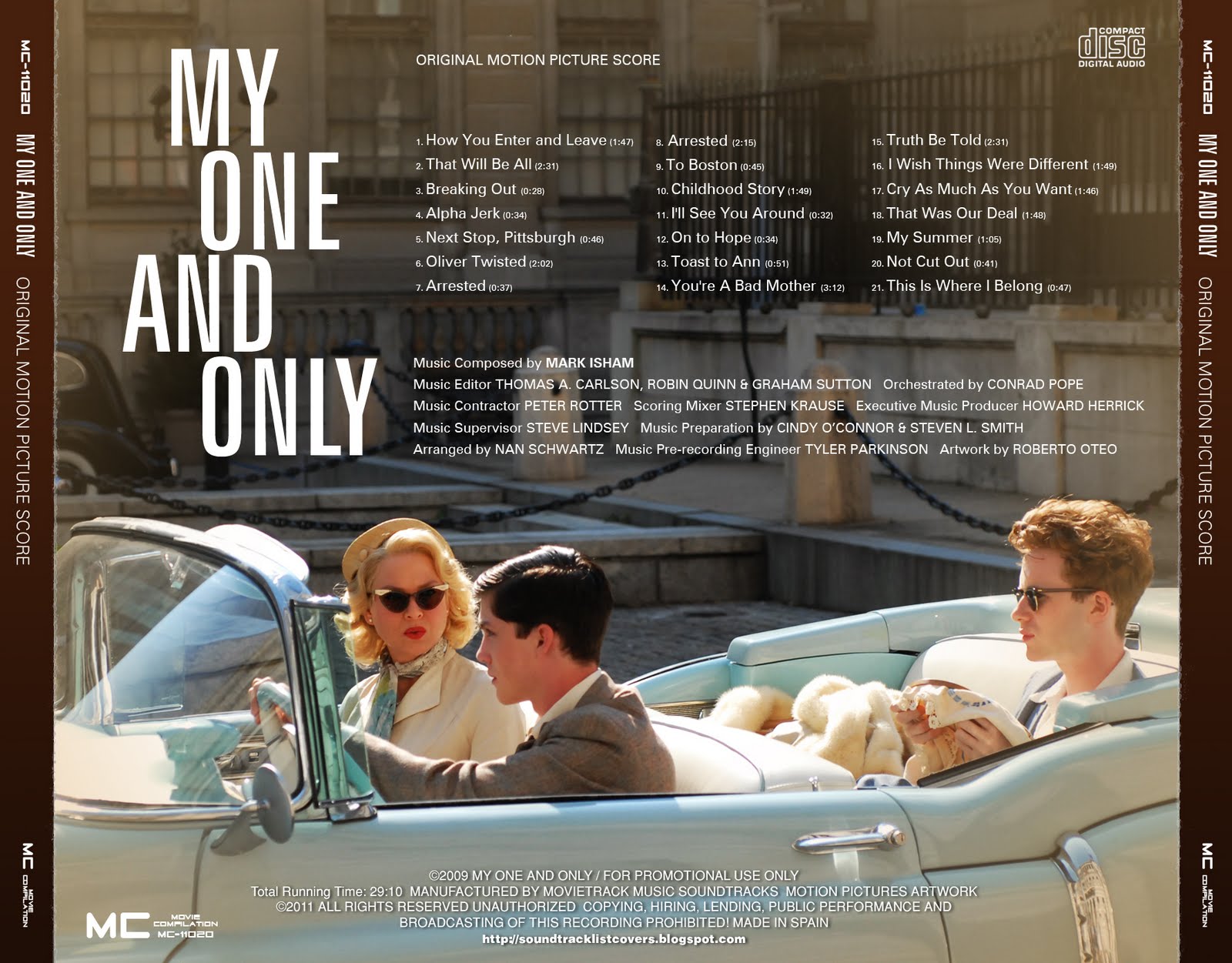 Soundtrack List Covers: My One and Only (Mark Isham)